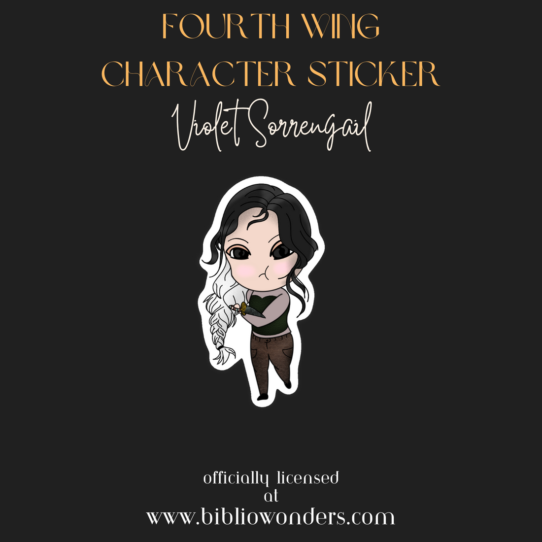 Violet Sorrengail | Fourth Wing Character Sticker | – BiblioWonders